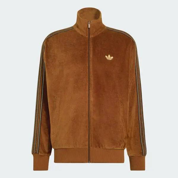 Adidas Firebird Velour Track Top - Dusky Bronze