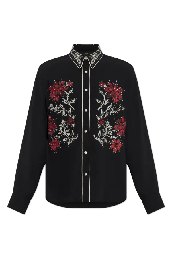 Amiri Embroidered Shirt With Shimmering Sequins
