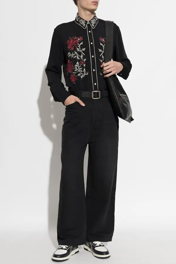 Amiri Embroidered Shirt With Shimmering Sequins