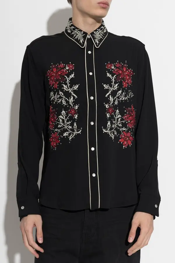 Amiri Embroidered Shirt With Shimmering Sequins