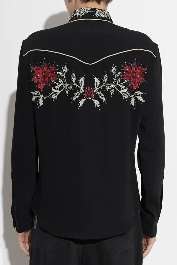 Amiri Embroidered Shirt With Shimmering Sequins