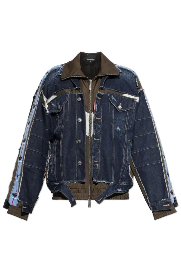 Dsquared2 Denim Jacket With Sewn-in Logo - Navy Blue