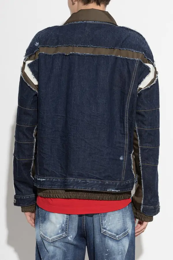 Dsquared2 Denim Jacket With Sewn-in Logo - Navy Blue