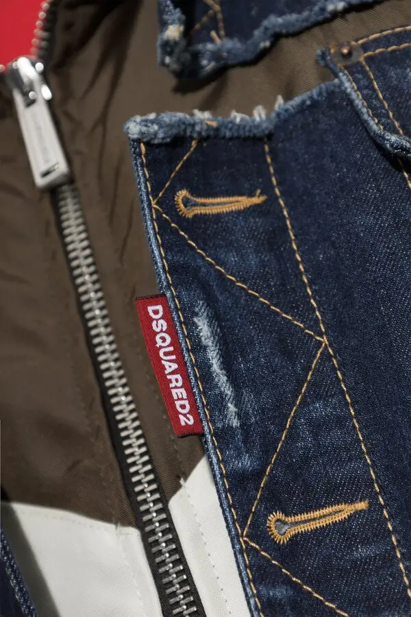 Dsquared2 Denim Jacket With Sewn-in Logo - Navy Blue