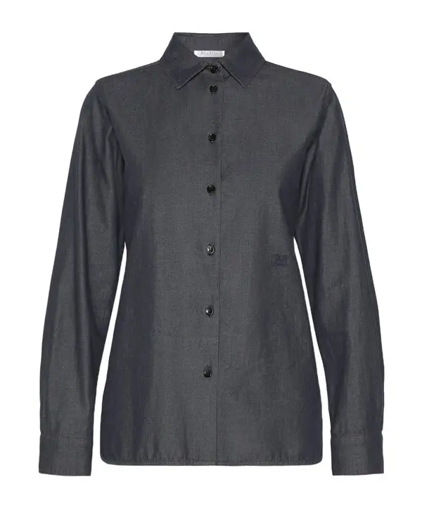 Max Mara Logo Embroidered Classic Shirt - Black