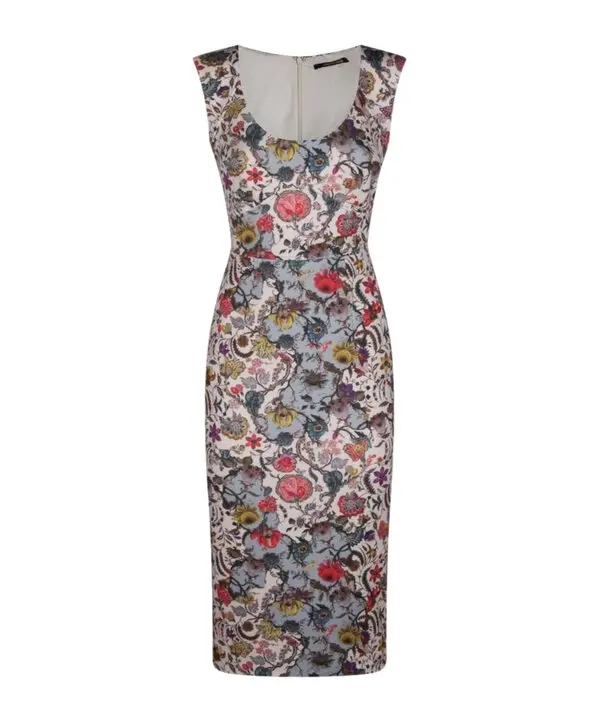 Roberto Cavalli Florentine Flowers Print Sheath Dress - No