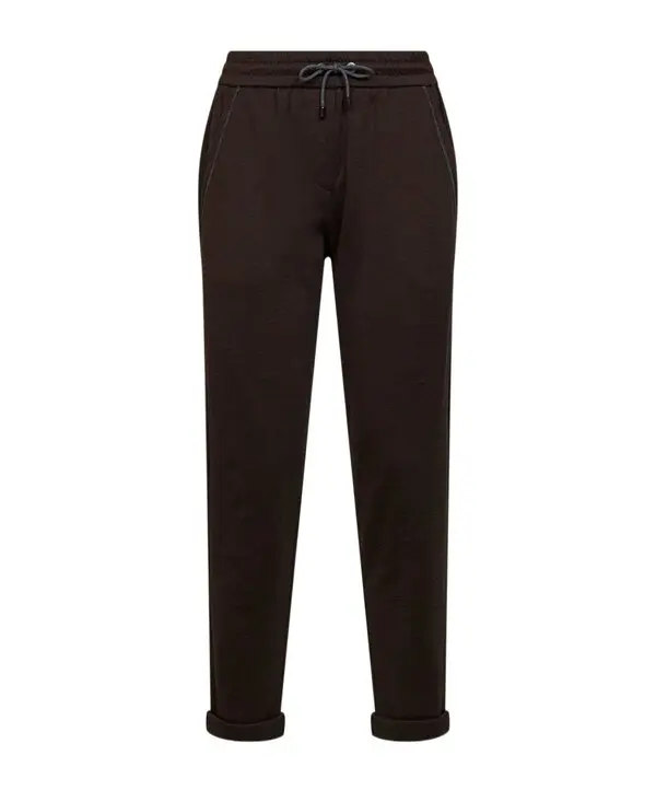 Brunello Cucinelli Drawstring Tapered Sweatpants - Dark Brown