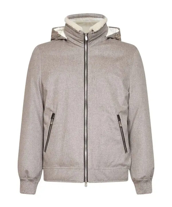 Brunello Cucinelli Shearling-lined Hooded Jacket
