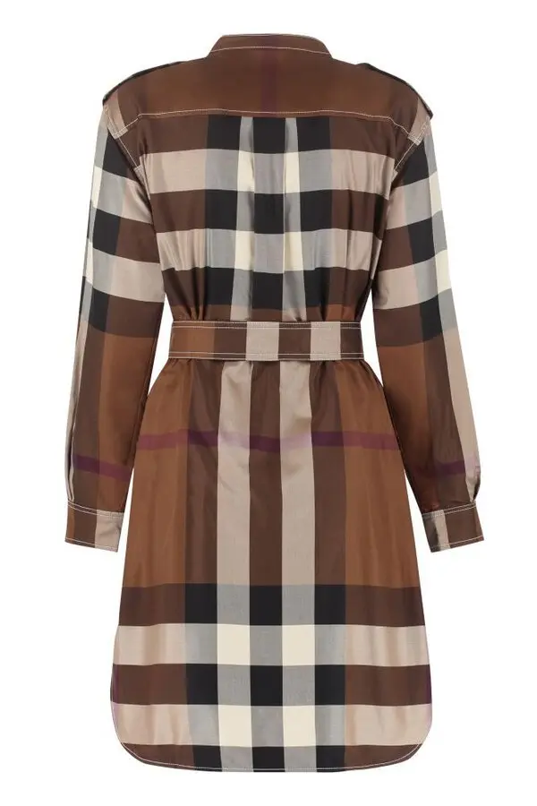 Burberry Checked Belted Mini Shirt Dress