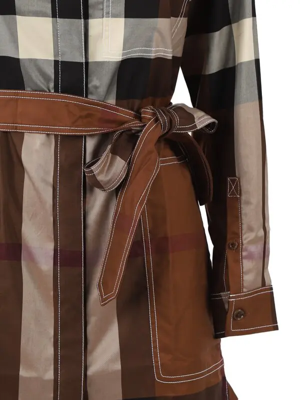 Burberry Checked Belted Mini Shirt Dress