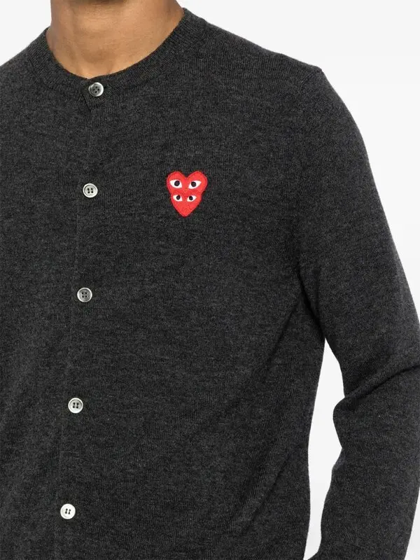 Play Comme Des Garcon Heart-patterned Cardigan