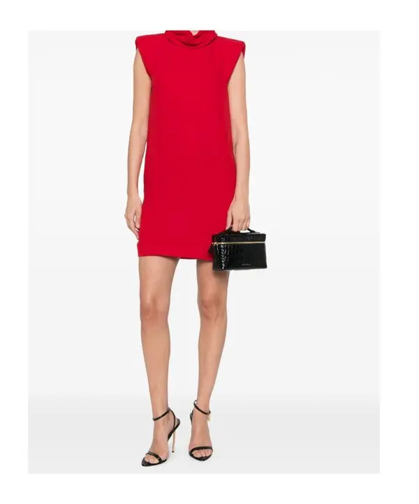 Valentino Garavani Draped Neck V-back Mini Dress - Red