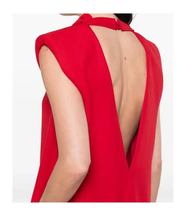 Valentino Garavani Draped Neck V-back Mini Dress - Red