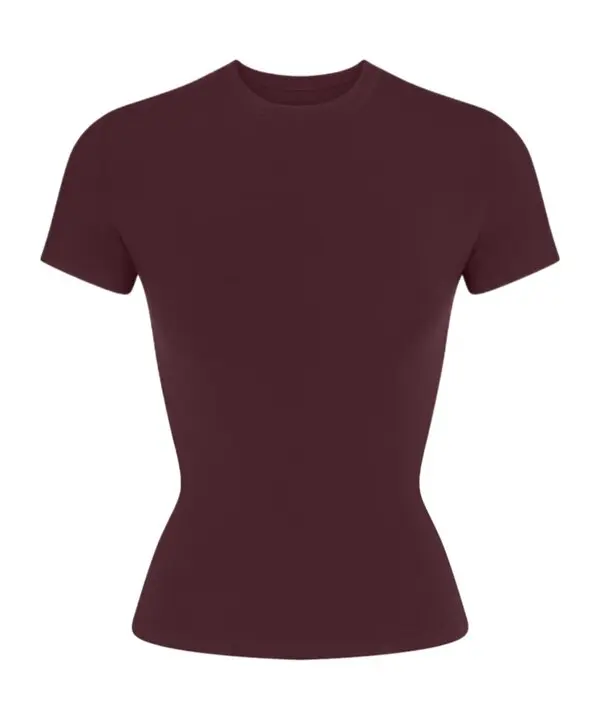 SKIMS Logo T-shirt - Wine Red