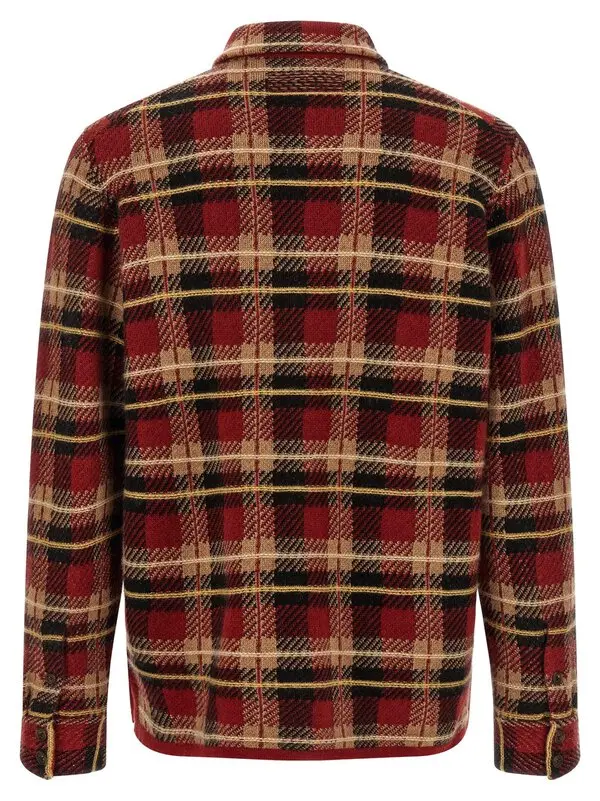 Guest In Residence Plaid Work' Shirt - Red