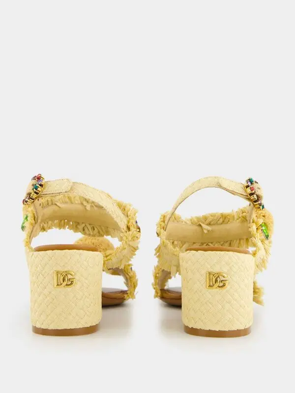 Dolce & Gabbana Dolce Gabbana Embroidered Fringed Sandals