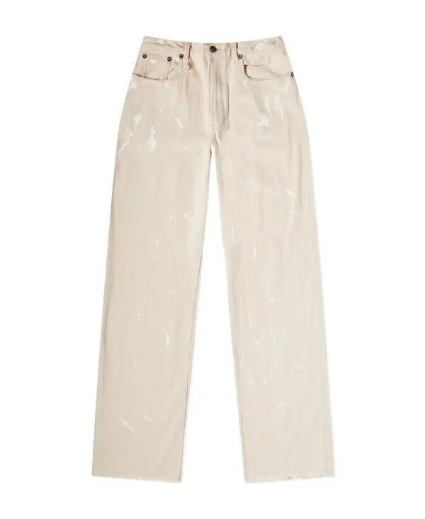 R13 D'arcy Paint-splatter High Waist Wide-leg Jeans