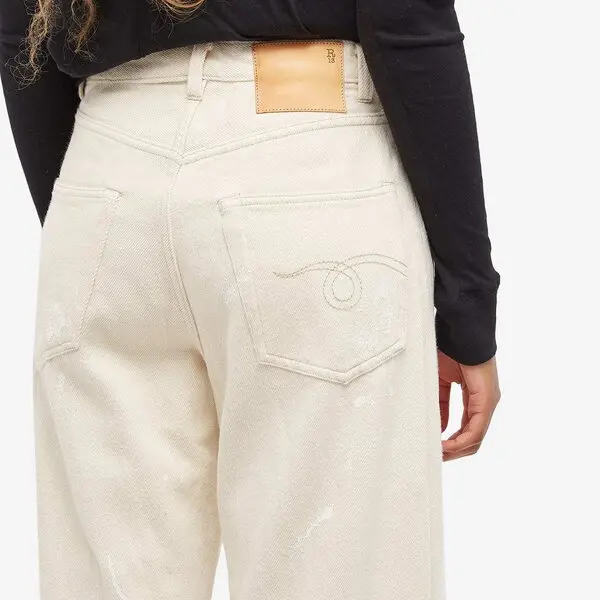 R13 D'arcy Paint-splatter High Waist Wide-leg Jeans