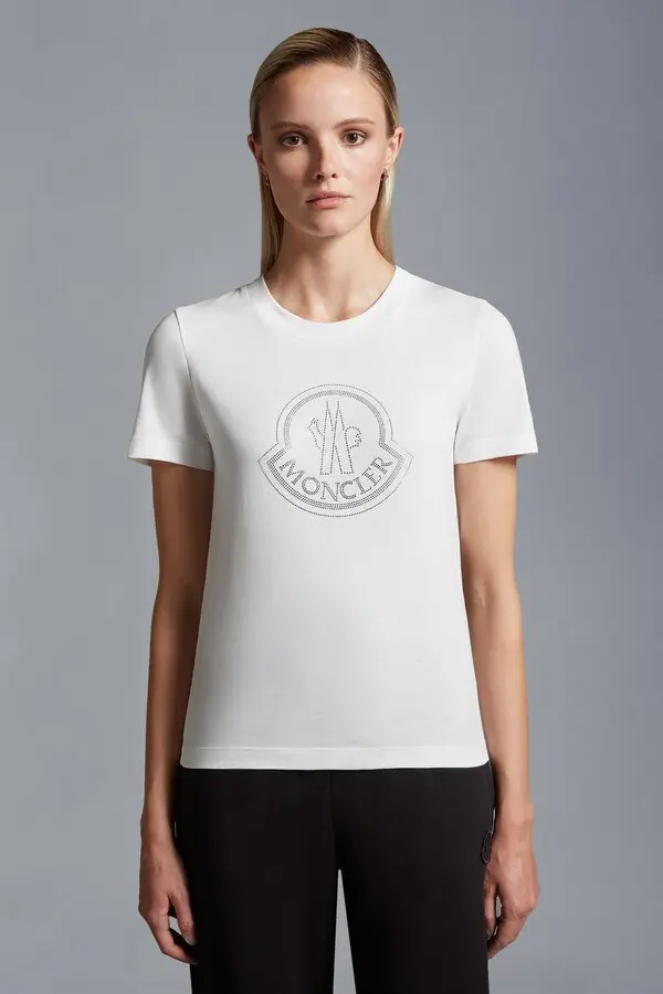 Moncler Logo Embellished Crewneck T-shirt