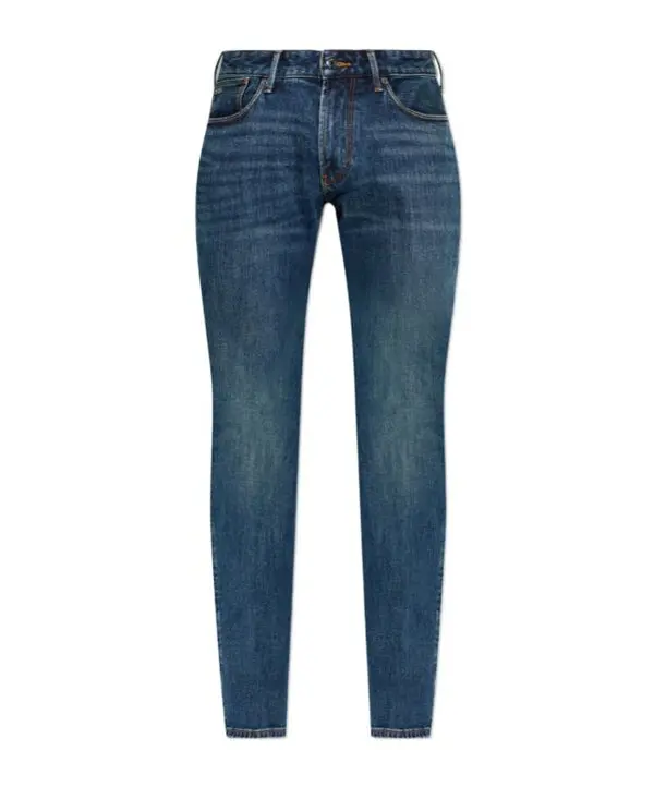 Emporio Armani Logo Plaque Tapered Jeans