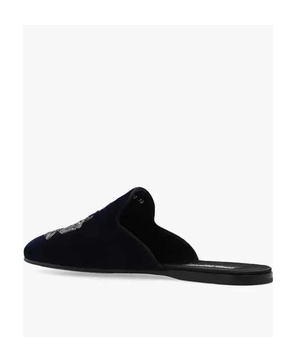 Dolce & Gabbana Dolce Gabbana Slip-on Velvet Embroidered Slippers