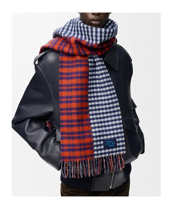 Loewe Cosima Von Bonin Checked Fringed Scarf