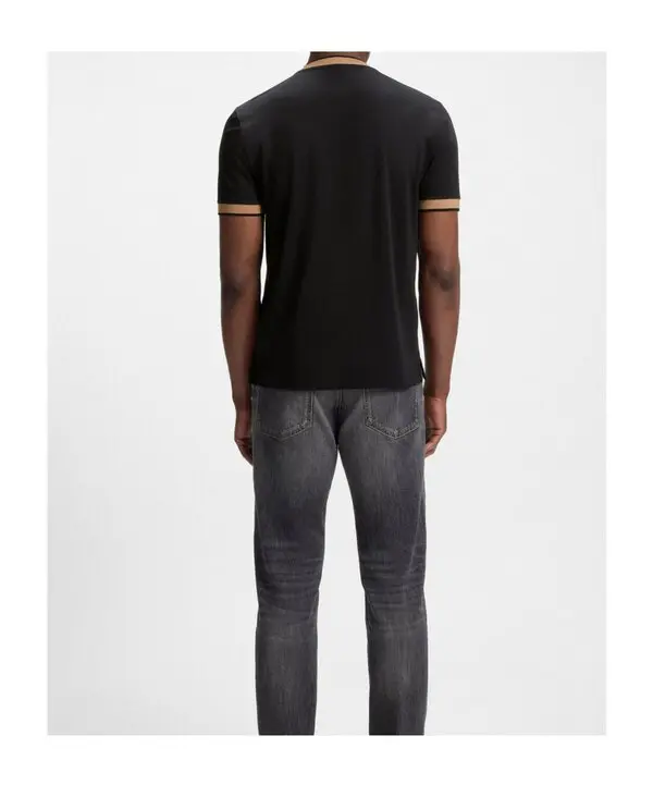 Hugo Boss Contrast-trim Slim-fit T-shirt - Black