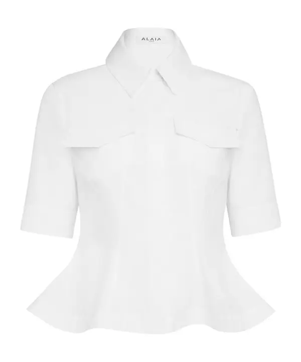 Alaïa Poplin Peplum Shirt