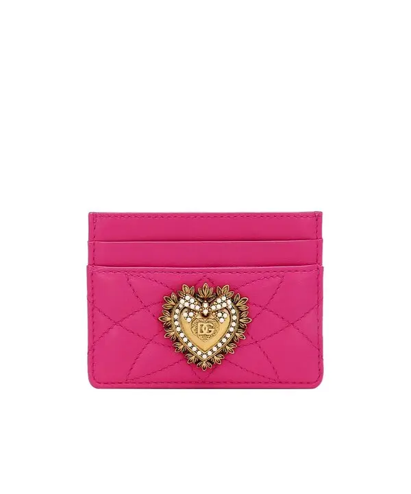 Dolce & Gabbana Devotion Leather Card Holder - Pink