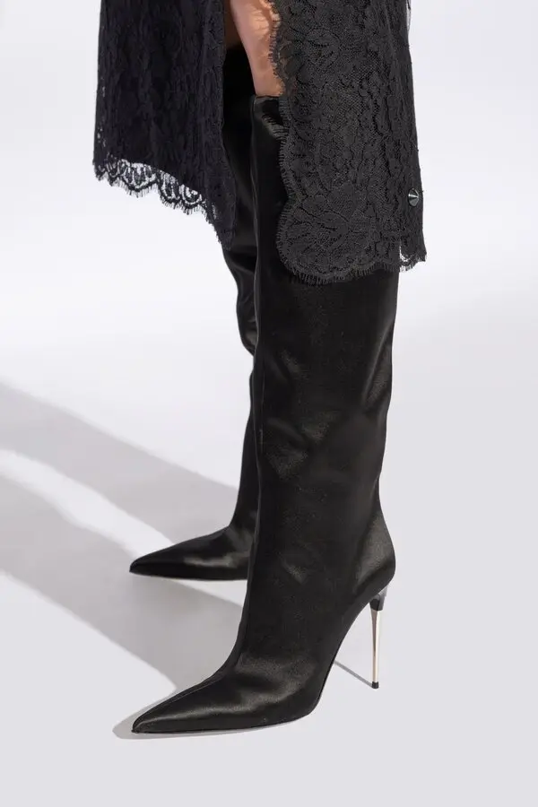 Dolce & Gabbana Dolce Gabbana Pointed Toe Satin Boots