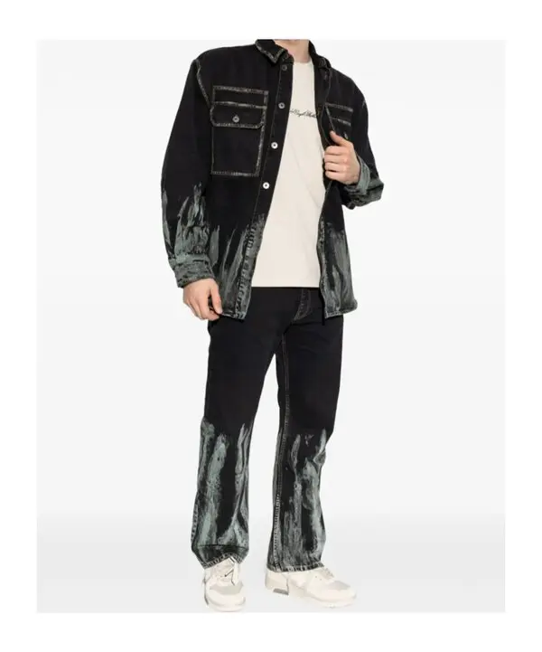 Off-White Logo Patch Straight Leg Jeans