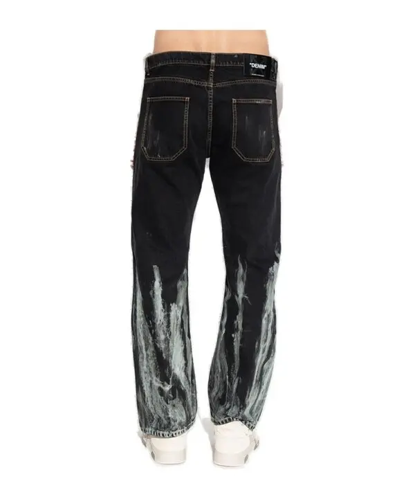 Off-White Logo Patch Straight Leg Jeans
