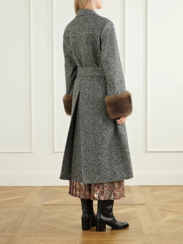 Valentino Garavani Belted Herringbone Coat