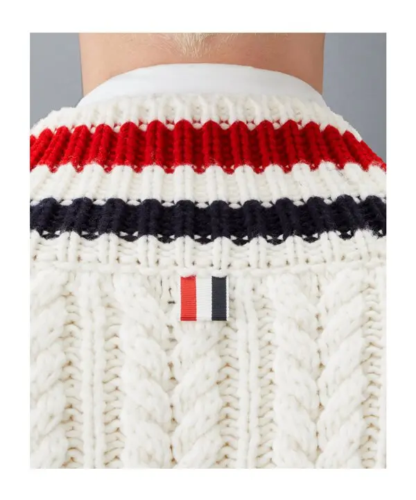 Thom Browne Merino-wool Fair Isle Cable-knit Pullover - No
