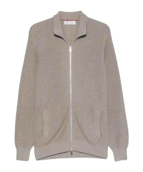 Brunello Cucinelli Ribbed-knit Zip-up Cardigan