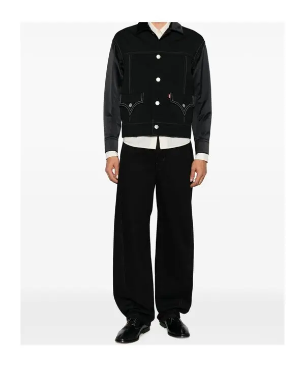 Junya Watanabe X Levi's Contrast-panel Contrast-stitch Jacket - Black