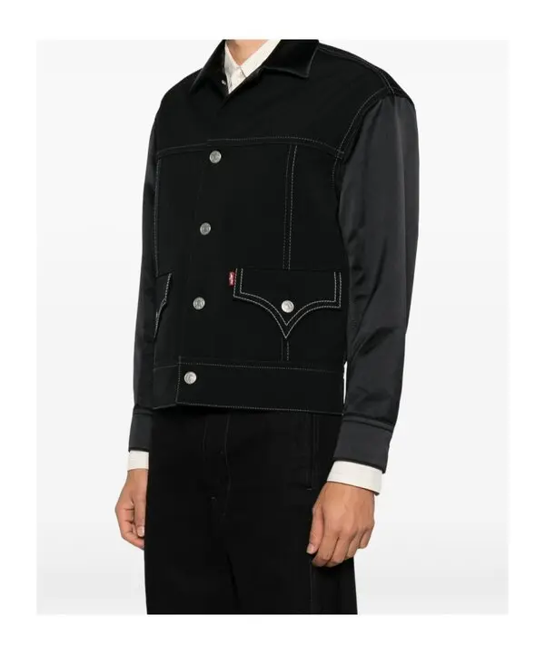 Junya Watanabe X Levi's Contrast-panel Contrast-stitch Jacket - Black