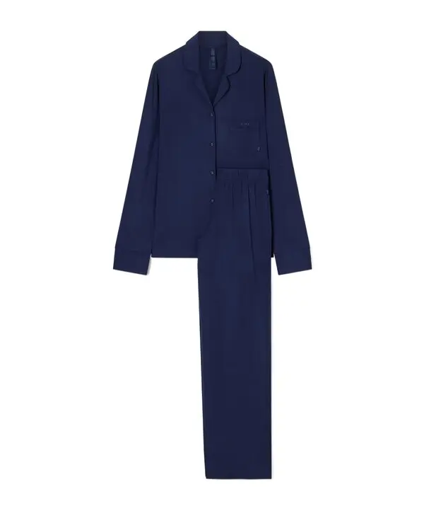 SKIMS Lapel Long Sleeve Pajama Set - Blue