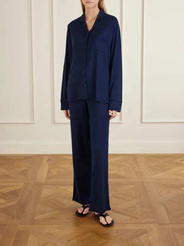 SKIMS Lapel Long Sleeve Pajama Set - Blue