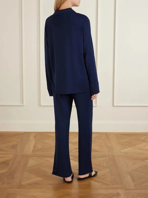 SKIMS Lapel Long Sleeve Pajama Set - Blue