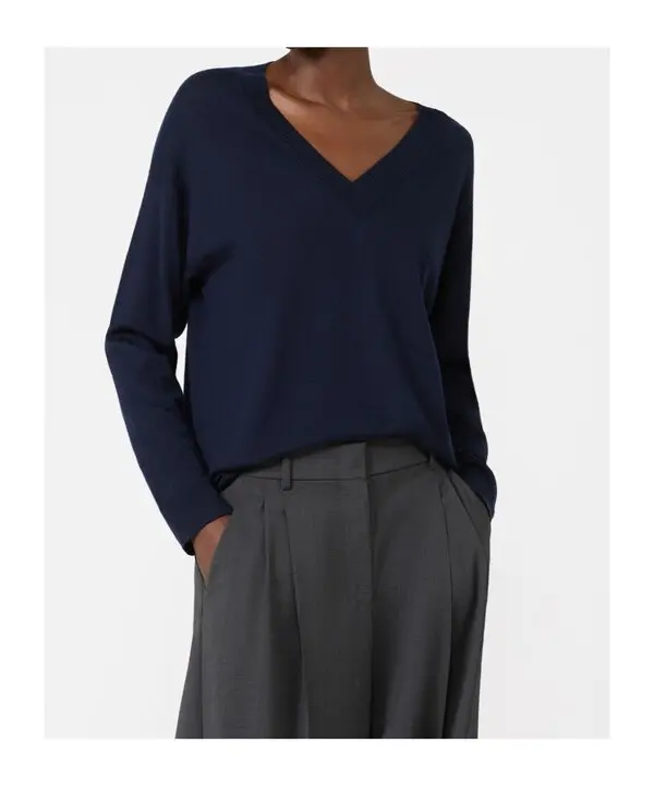 Max Mara Soft Wool And Cashmere Sweater Navy