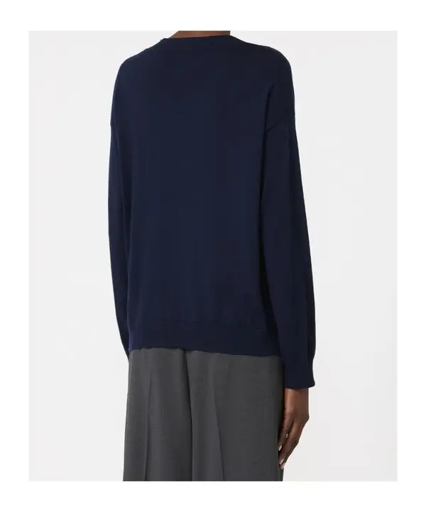 Max Mara Soft Wool And Cashmere Sweater Navy