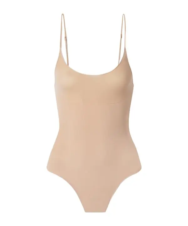 SKIMS Sheer Seamless Thong Bodysuit Clay