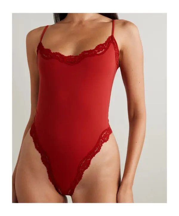 SKIMS Suspender Bodysuit - Red