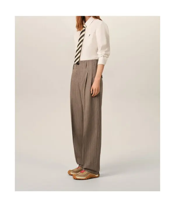 AMI Paris Wool Striped Two-pleats Trousers