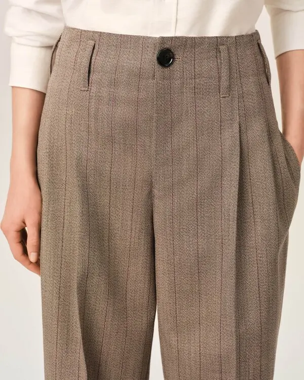 AMI Paris Wool Striped Two-pleats Trousers