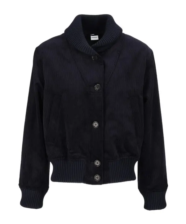 Aspesi Rib Collar Cropped Jacket - Black