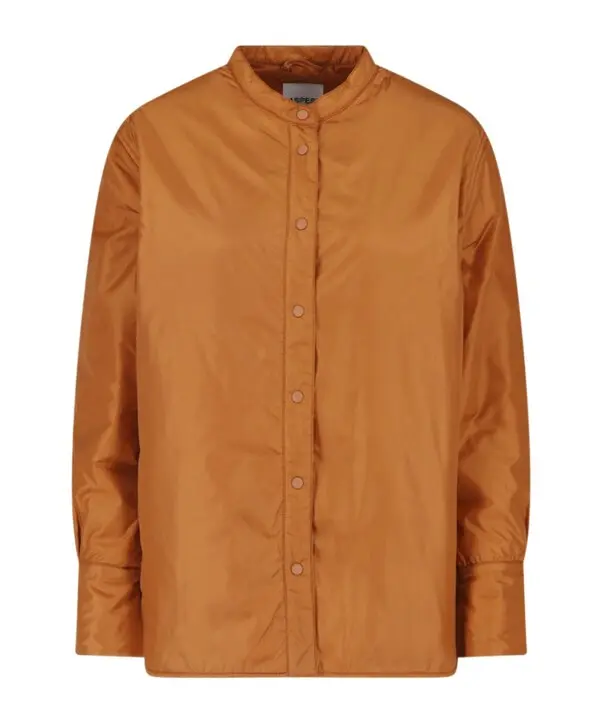 Aspesi Snap-front Collarless Jacket - Brown