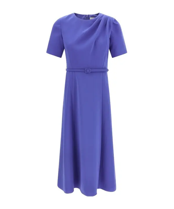 Carolina Herrera Draped Belted Midi Dress - Blue