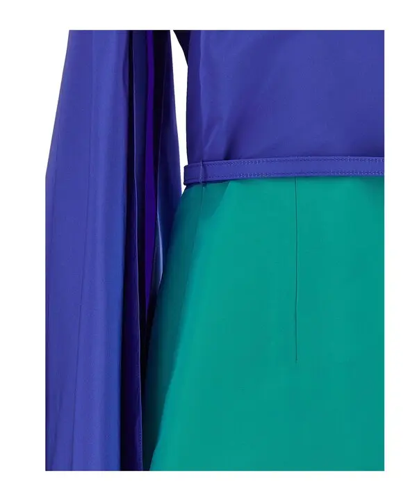 Carolina Herrera One-shoulder Cape Detail Dress